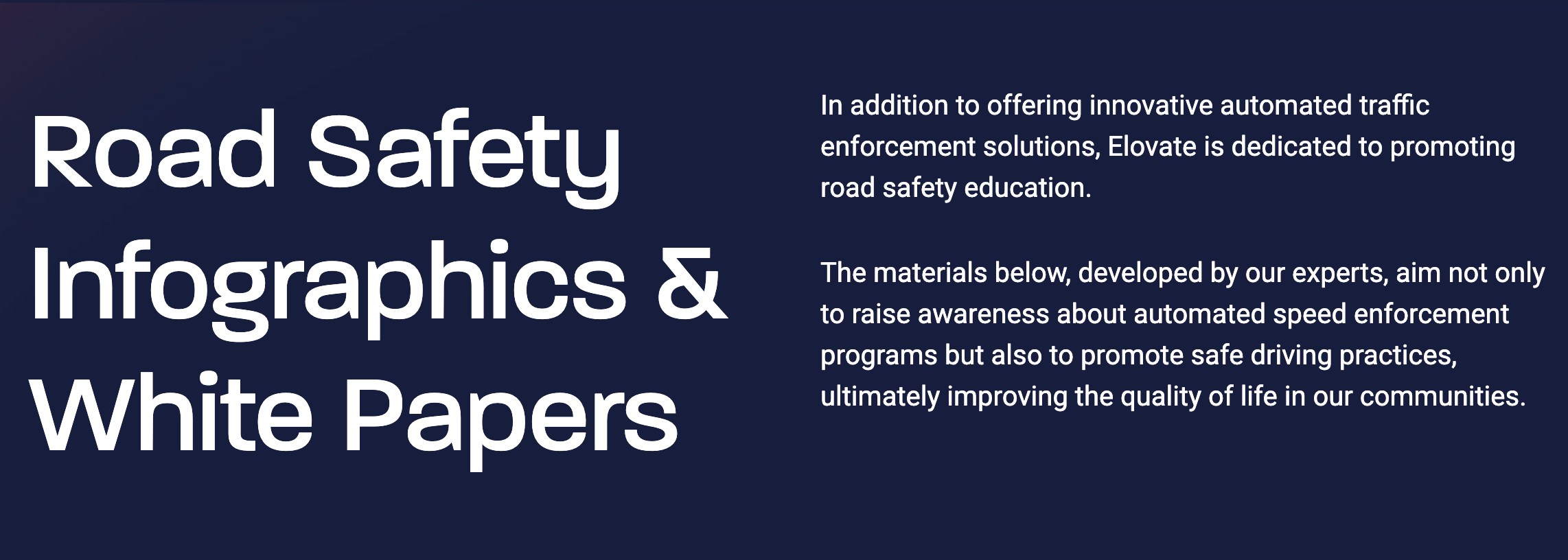 Road Safety Infographics & White Papers | Elovate